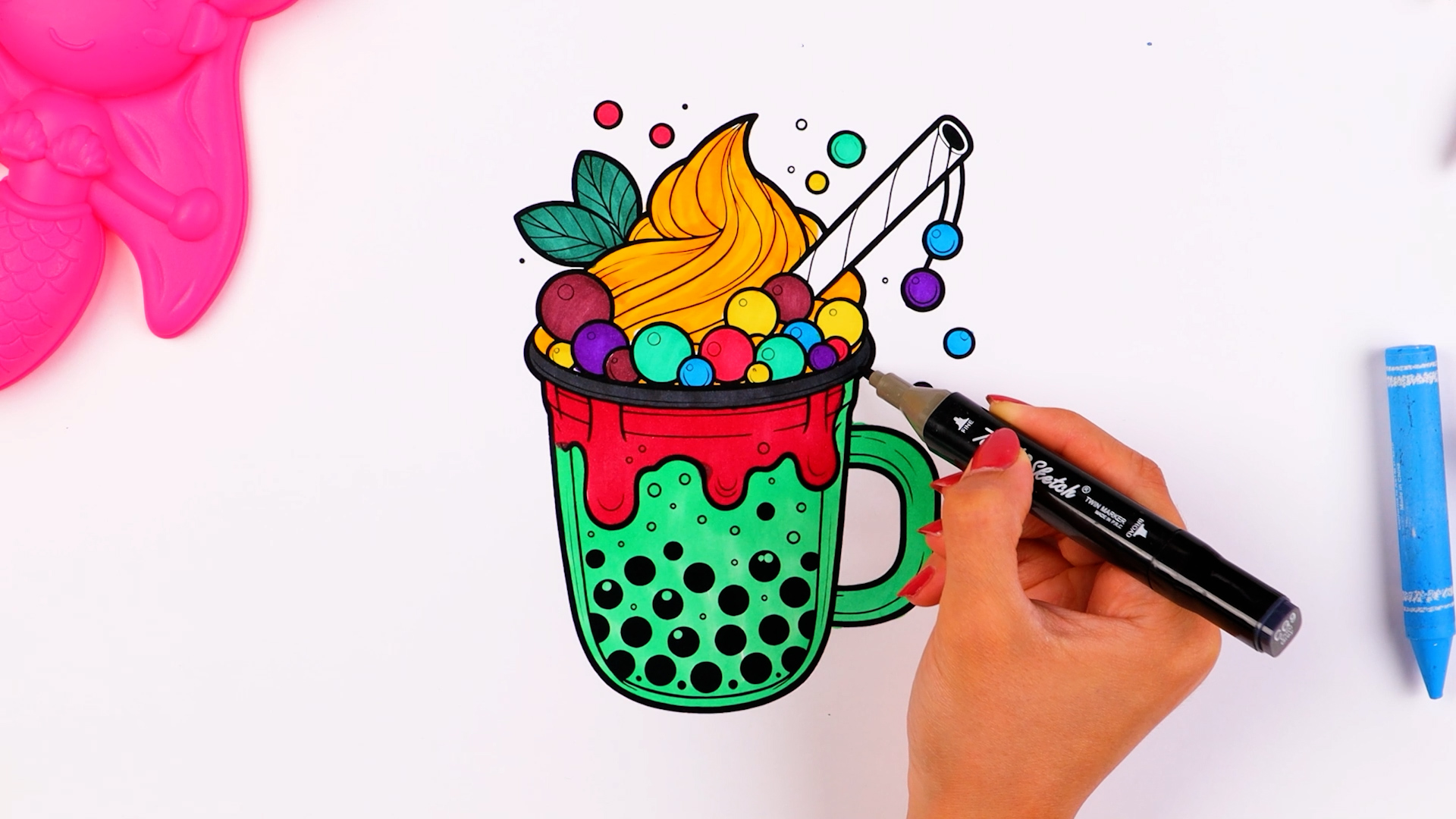 Let's color a fun drink drawing