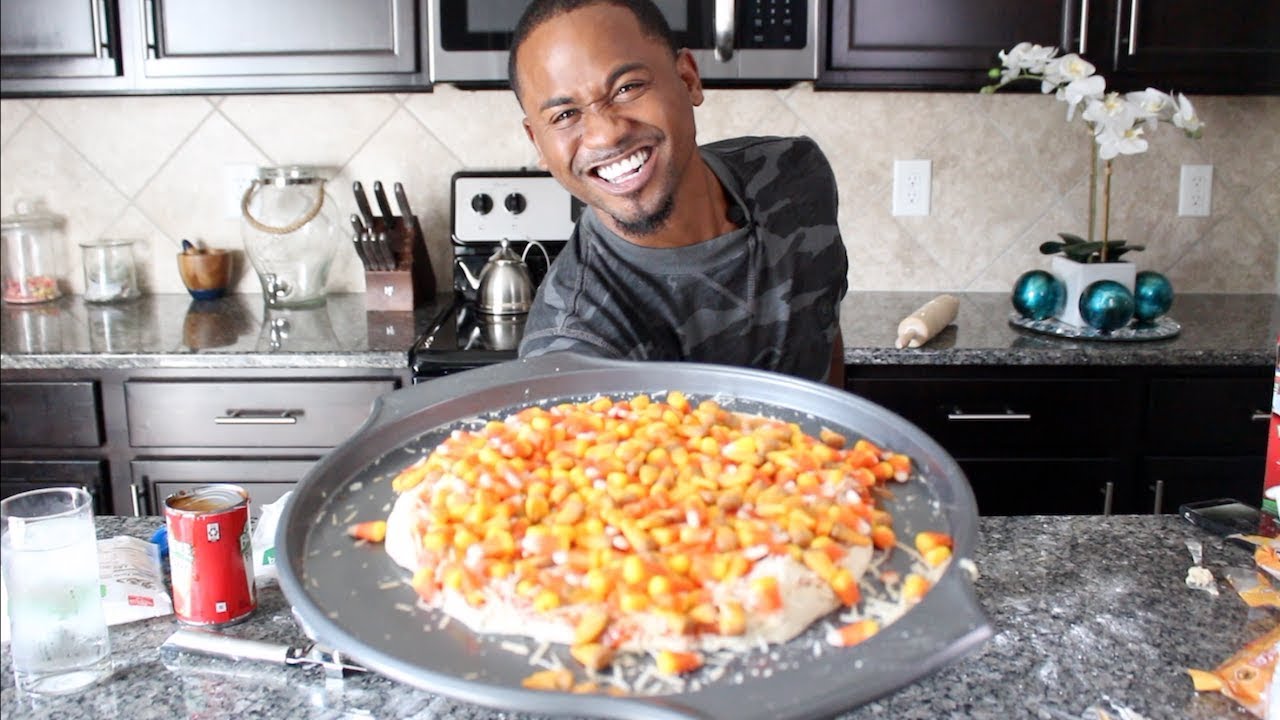 I tried making candy corn pizza