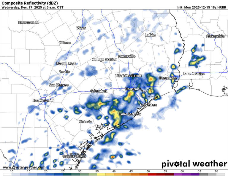 From freeze to rain: Houston's midweek weather becomes more unsettled