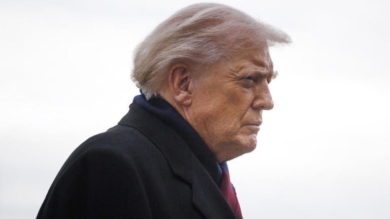 Jarring footage shows Donald Trump's limp combover holding on for dear life