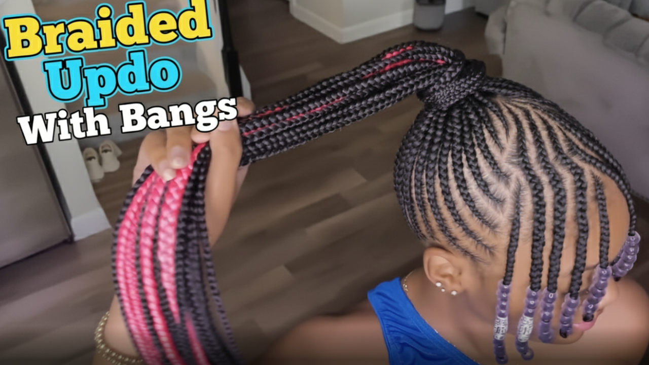 Braided updo with bangs the sleek and stylish look you will want to try