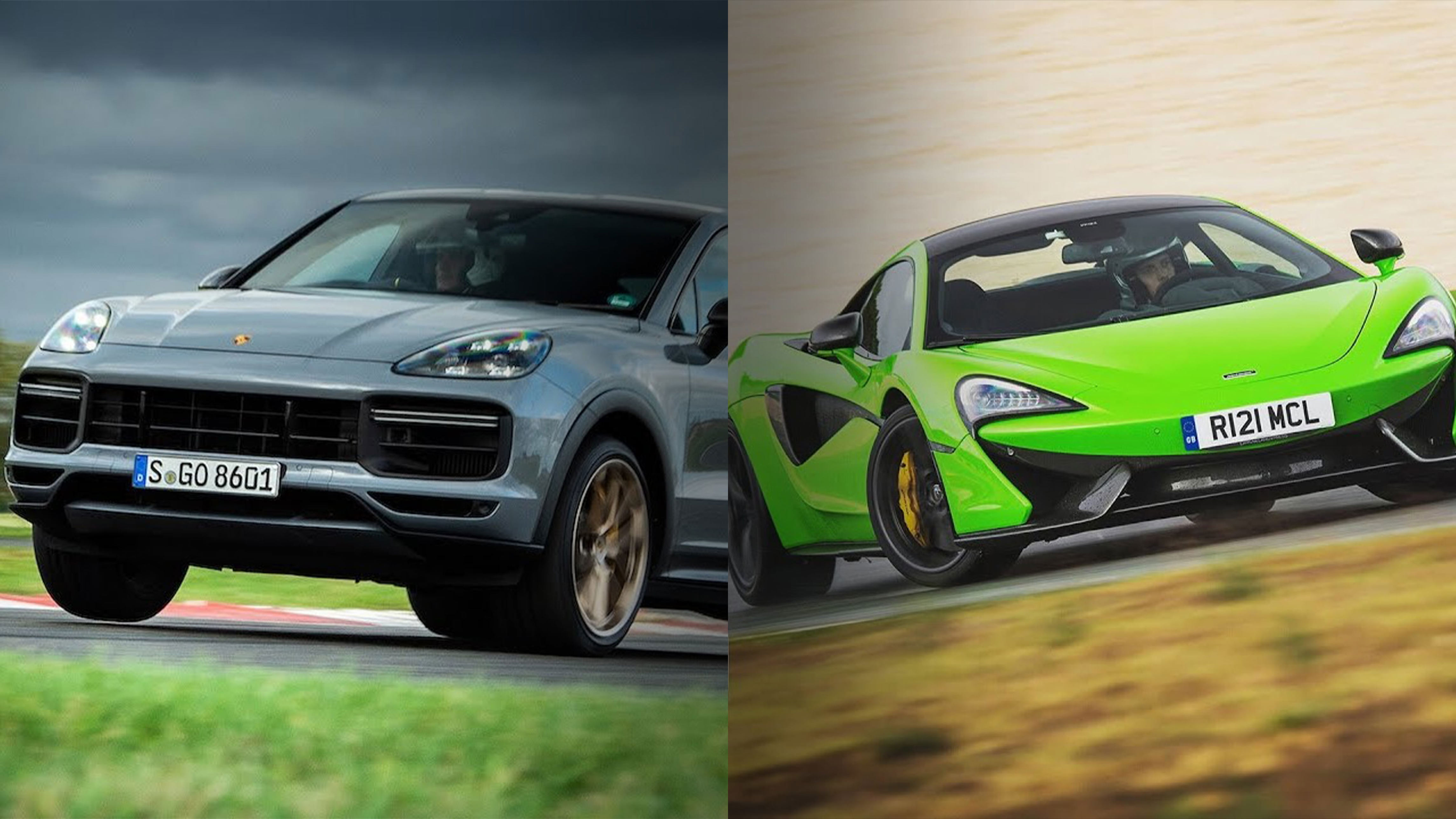 Porsche Cayenne Turbo GT v/s McLaren 570S Spider