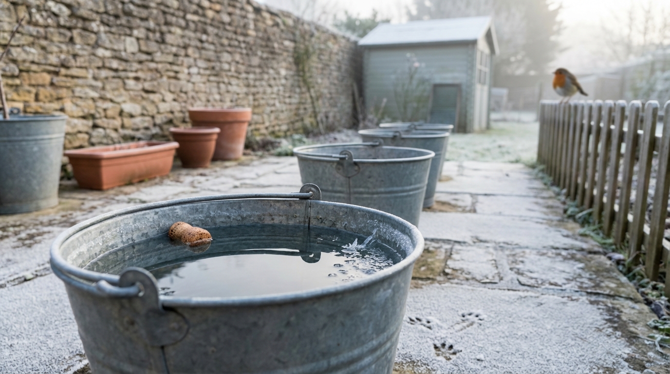 L’hiver révèle les vrais jardiniers : ce petit objet dans vos seaux d’eau évite un massacre ...