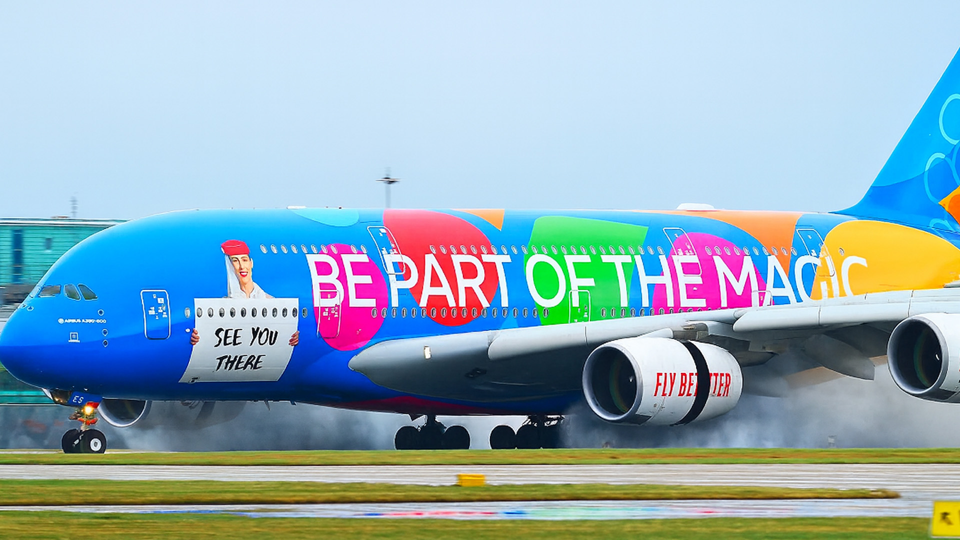 Airbus A380 reverse thrust in slow motion