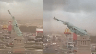 Statue of Liberty replica collapses in Brazil after severe storm ...