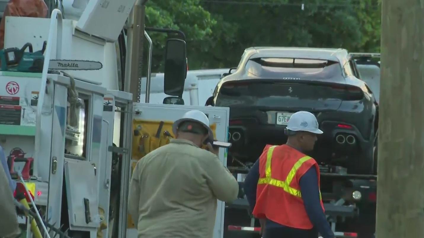 Stolen Ferrari slammed into police cruiser, utility pole in Brickell ...