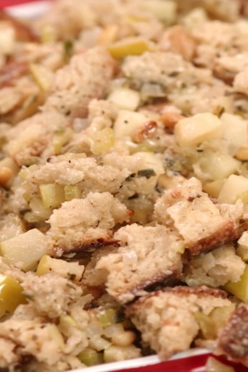 Goose stuffing with sage pine nuts and rich homemade broth
