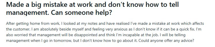 'They will think I’m incapable at my job,' shares employee: What to say ...