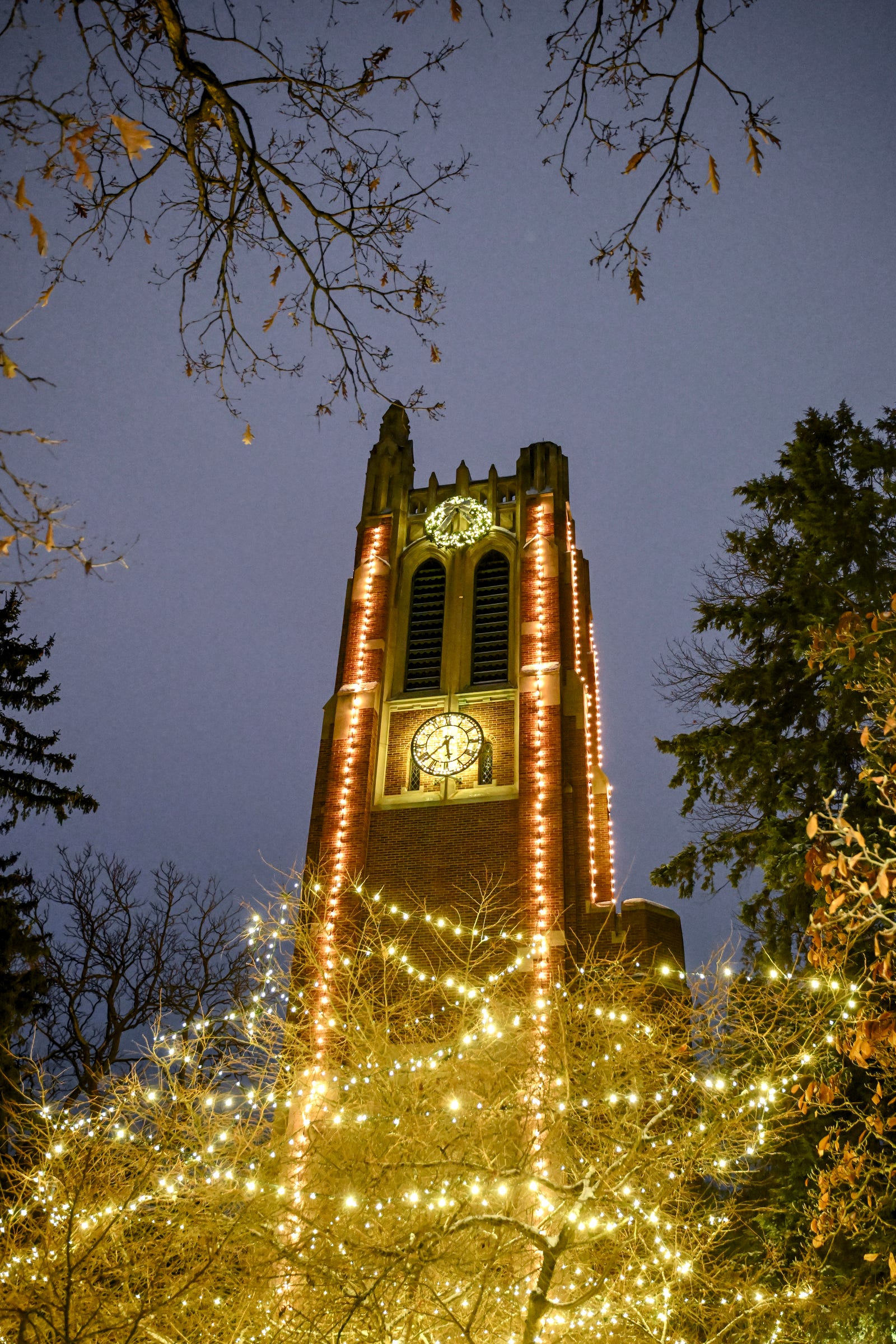 MSU's Beaumont Tower shines bright with new holiday tradition