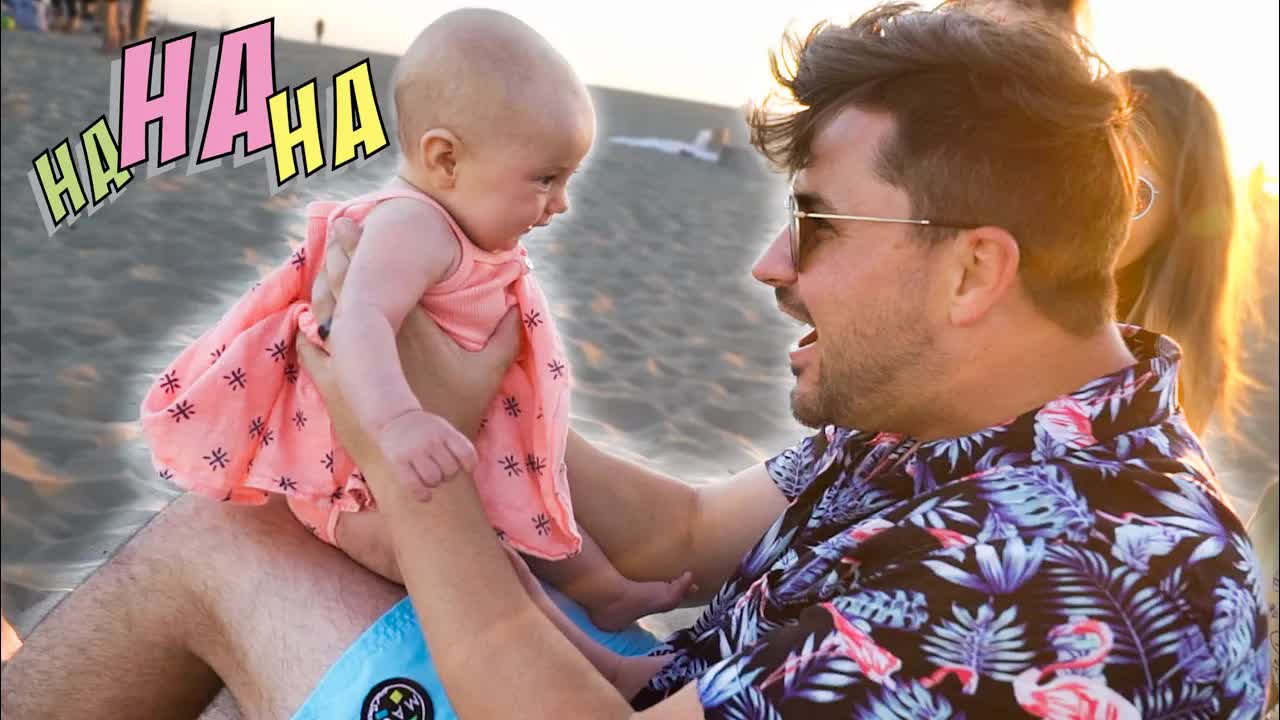 Baby laughing first time!