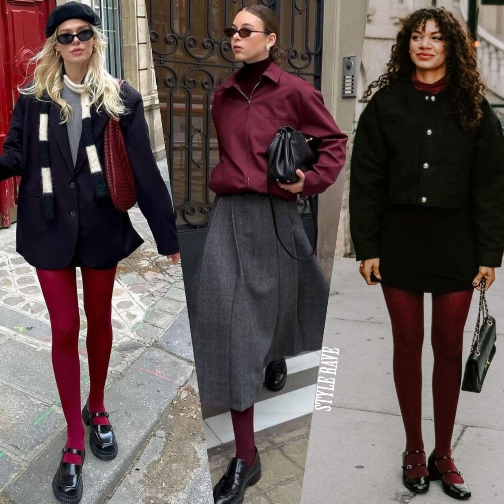 Burgundy tights are back: Here’s how to wear them this season