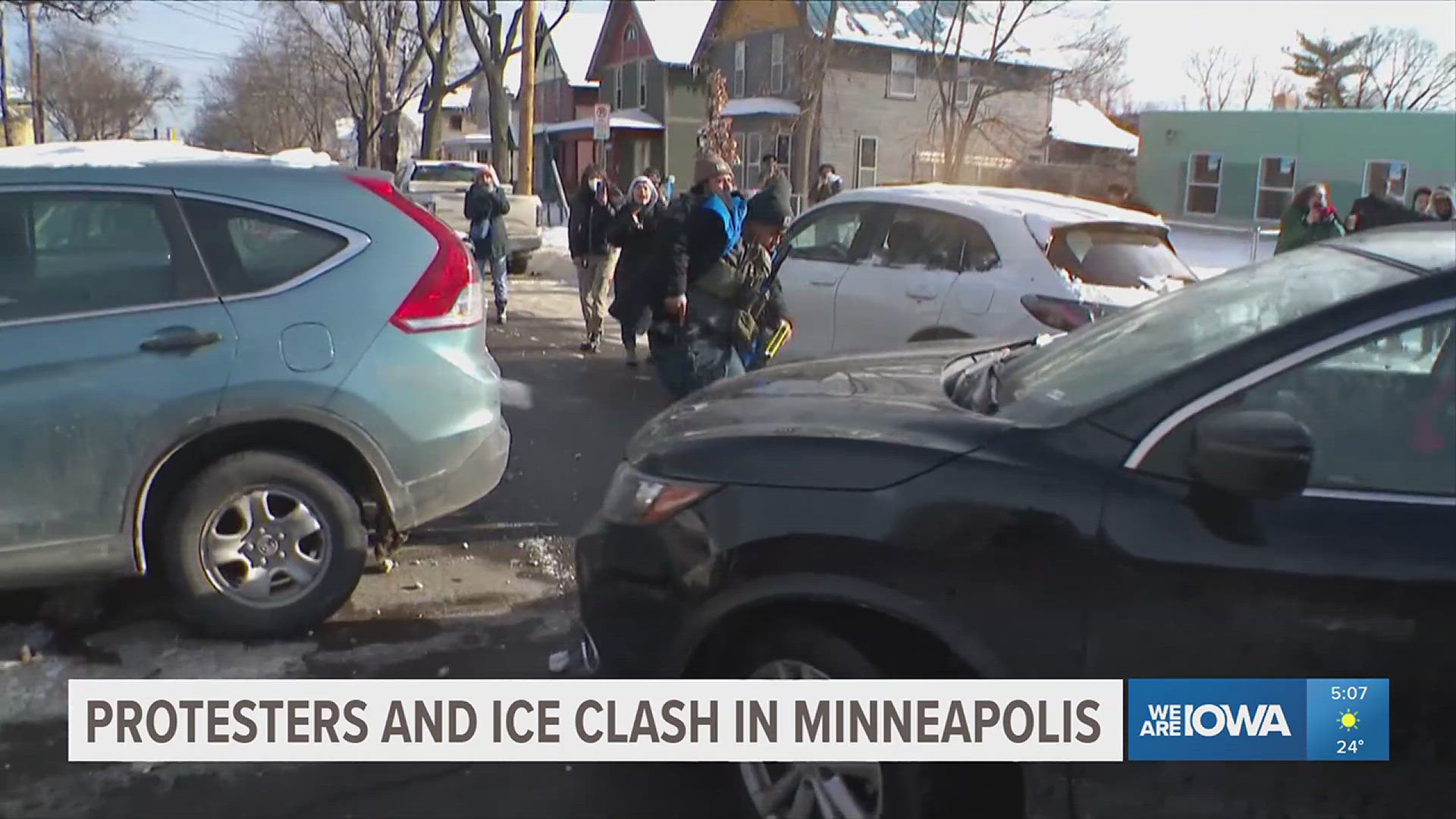 Protesters and ICE agents clash in Minneapolis