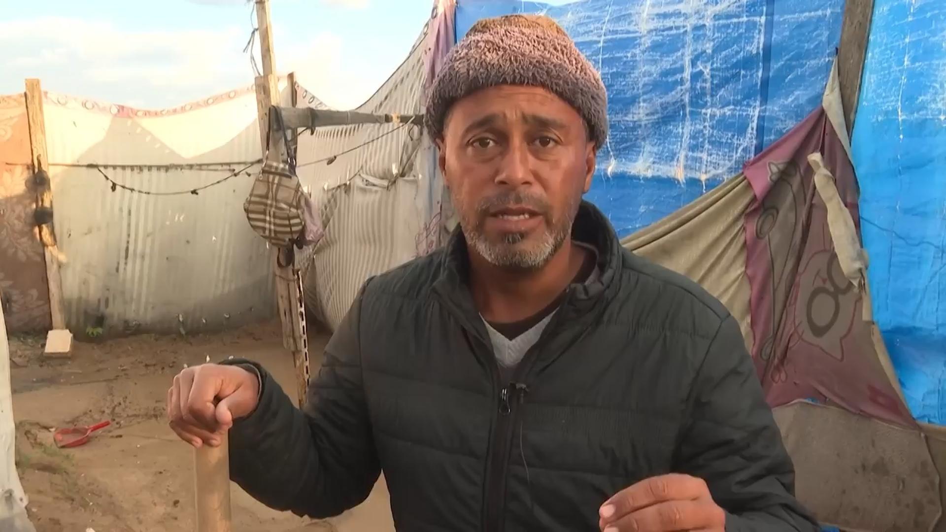 Rain floods tents sheltering displaced people in Gaza’s Muwasi area