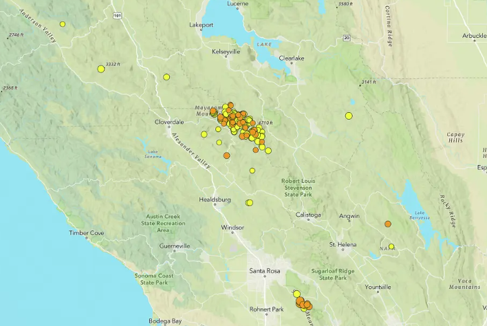 A cluster of 30 earthquakes hits Northern California day after Sonoma 4 ...