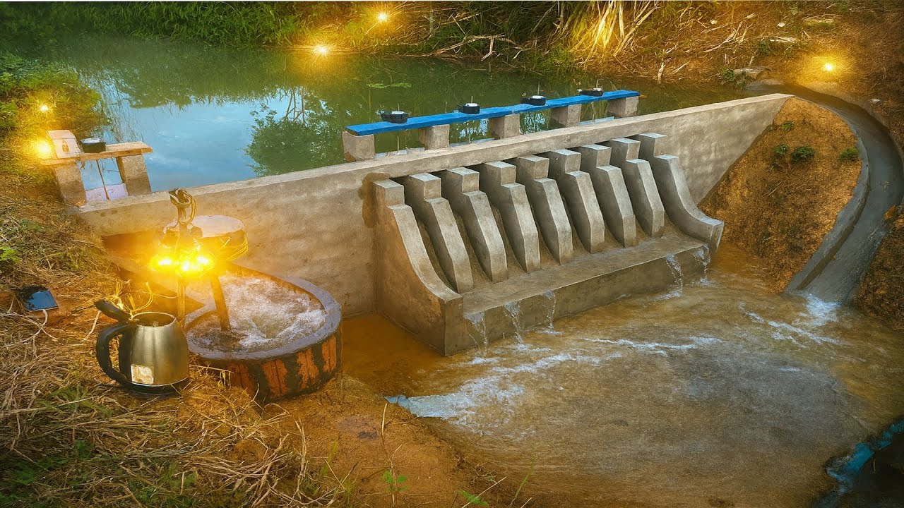 DIY 220V hydropower: This mini dam generates real power!