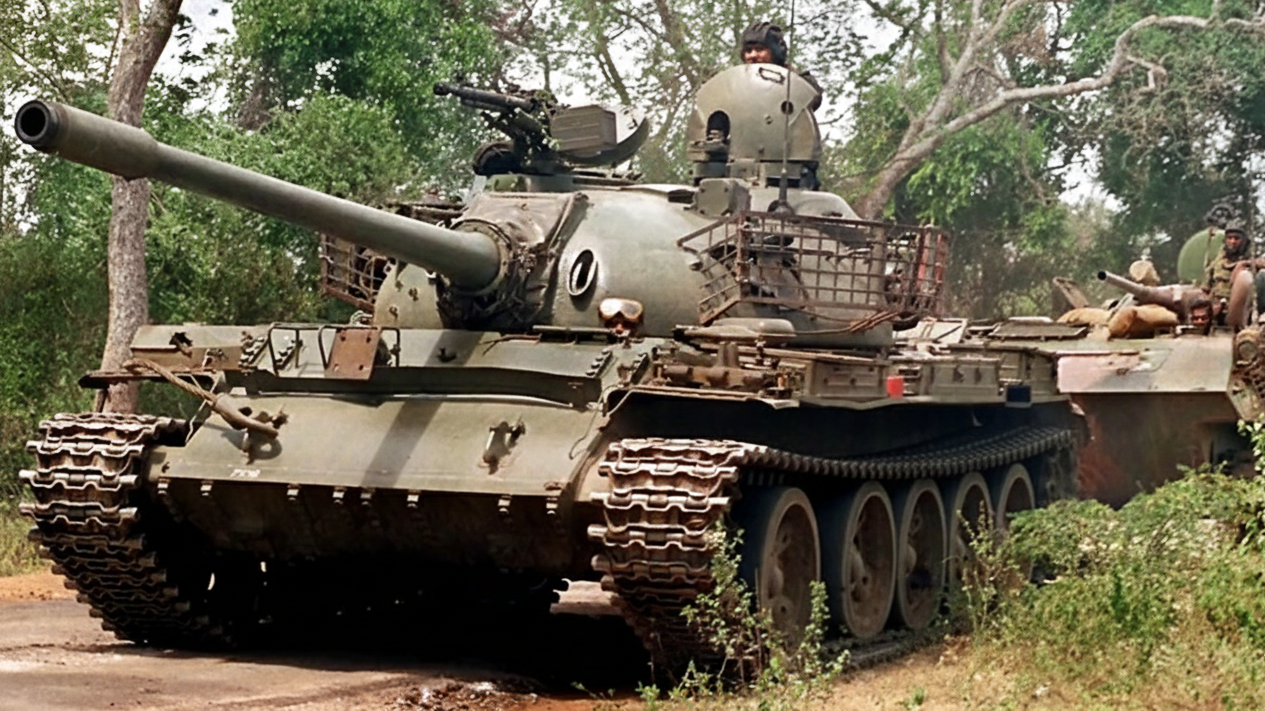 This makeshift tank was built in the jungle