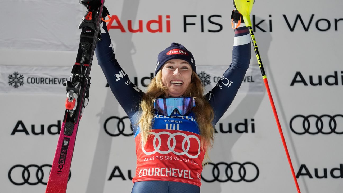 Mikaela Shiffrin wins 4th straight slalom as rivals falter in night race