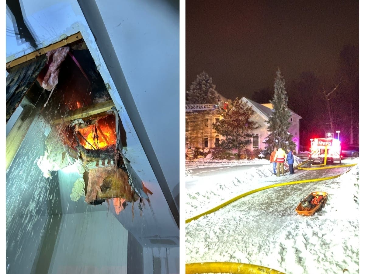 Garage fire sparks on bitter cold night in Bridgewater