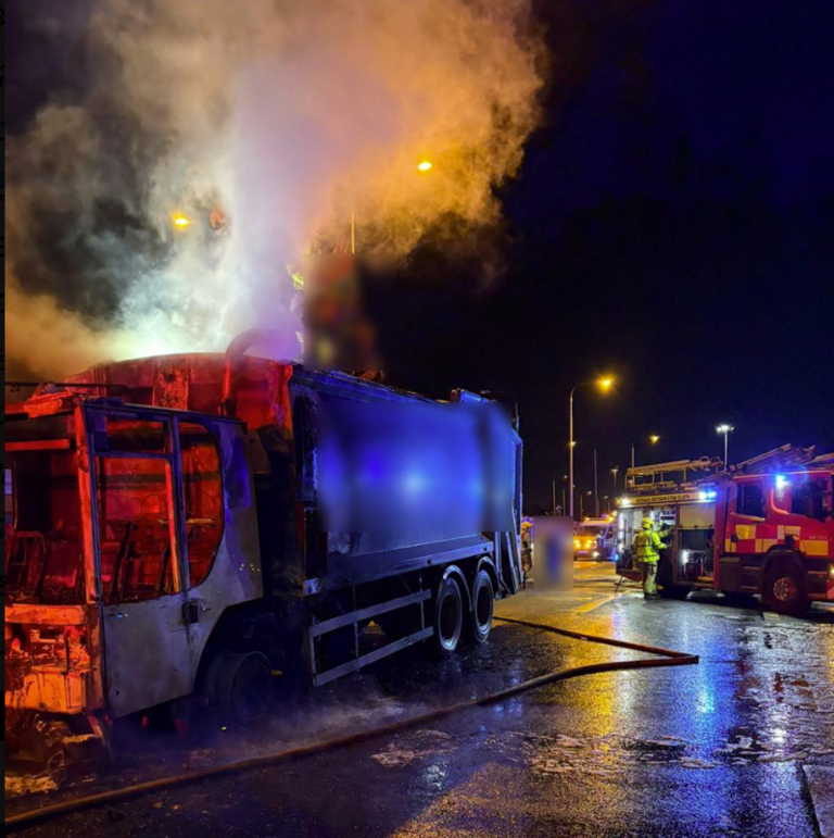 Heavy congestion on M50 due to bin lorry fire