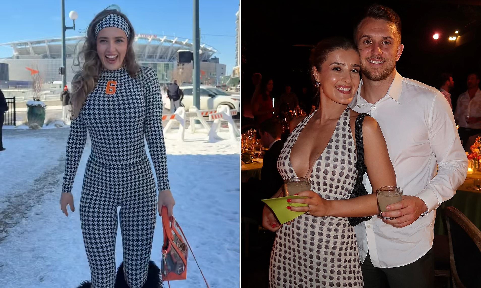 Stunning fiancee of NFL star goes viral for bold game day outfit in ...