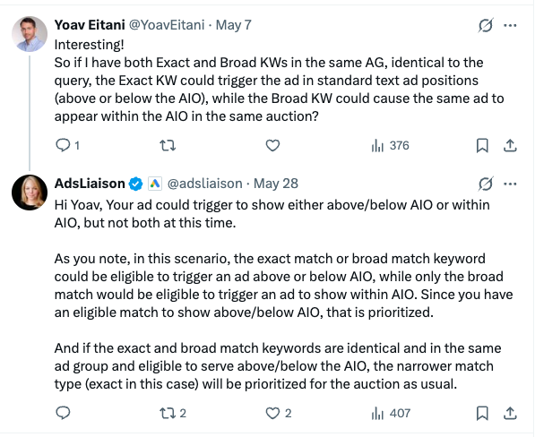 Google: Exact match keywords won’t block broad match in AI Max
