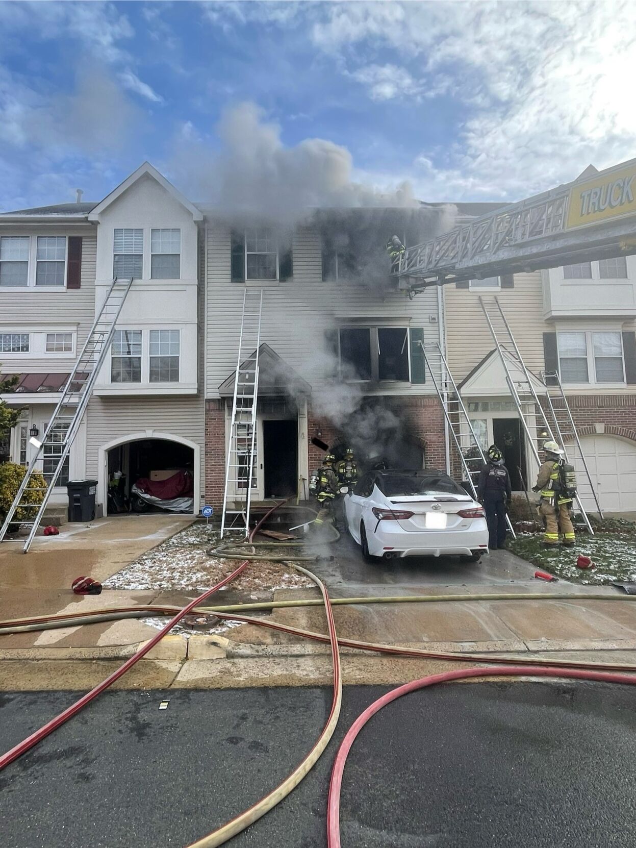 Updated: Two rescued, three hospitalized after Manassas-area townhouse fire