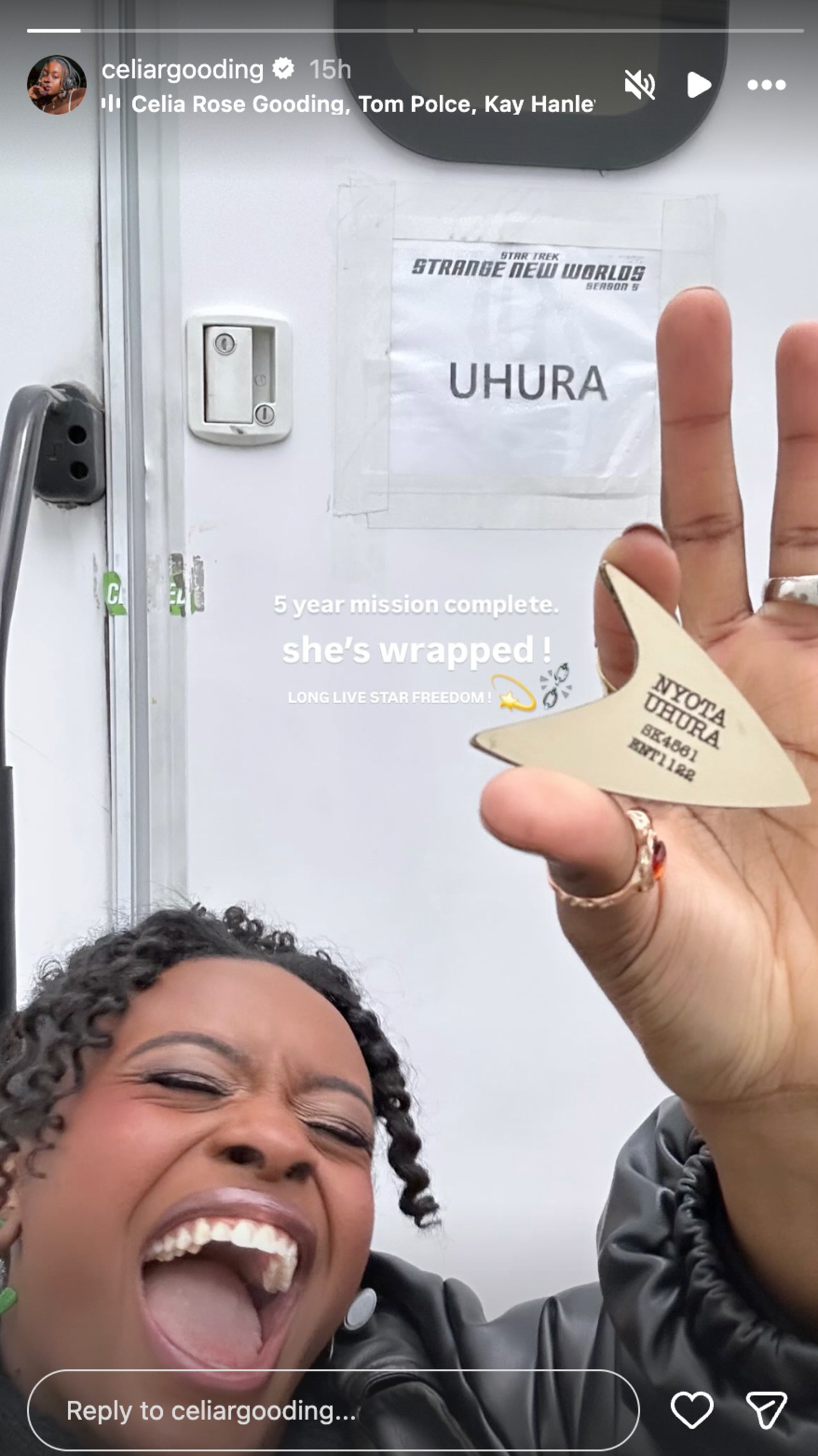 Celia Rose Gooding wrapped as Uhura in Star Trek: Strange New Worlds ...