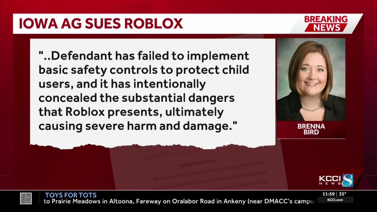 Iowa Attorney General Brenna Bird announces lawsuit against Roblox