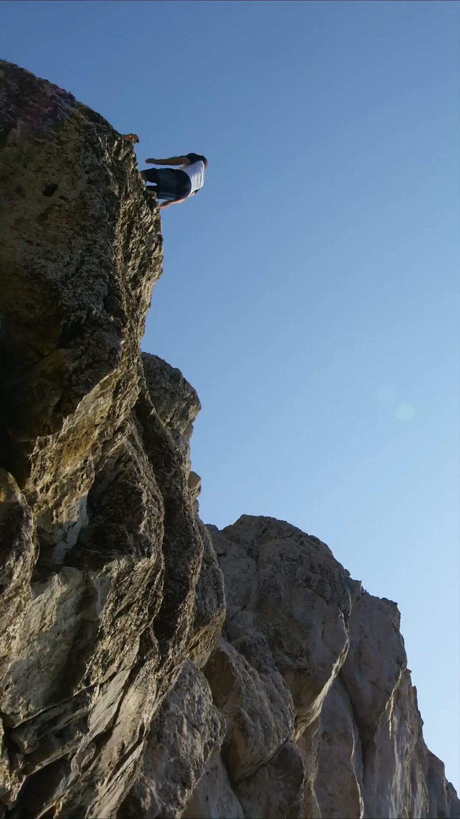 Jumping off cliffs in Spain