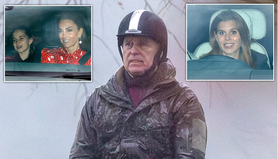 Andrew rides alone while King Charles hosts Eugenie and Beatrice