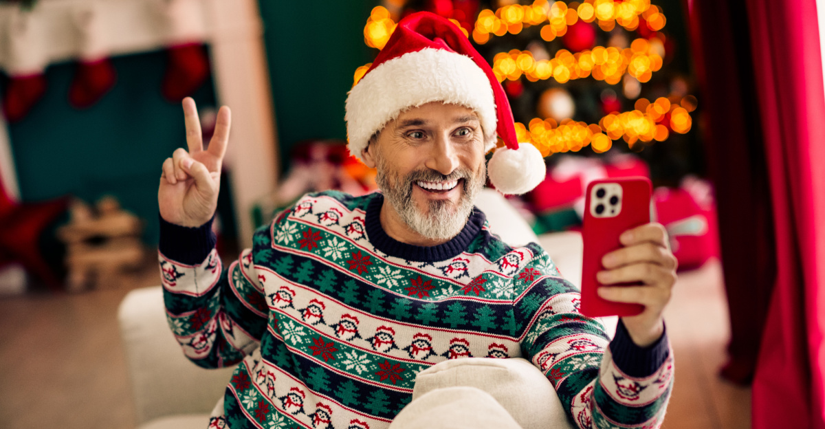 Gör ett digitalt julkort av din selfie – gratis och utan registrering