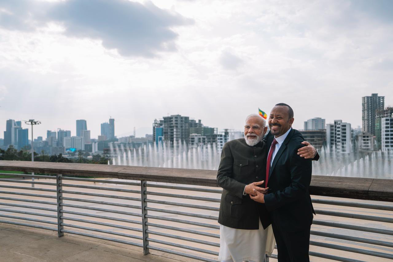 PM Abiy welcomes Indian Prime Minister Narendra Modi at National Palace
