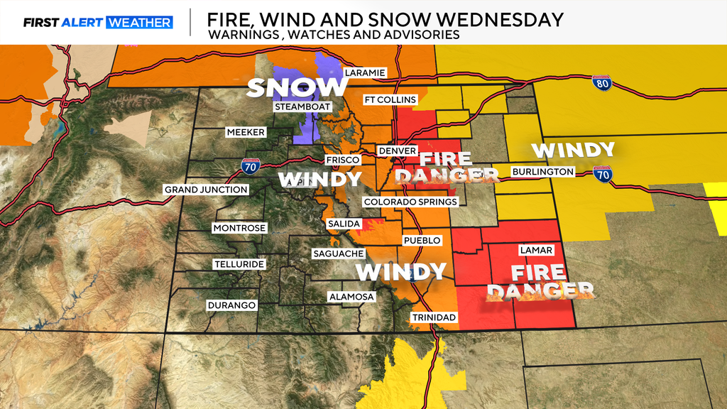 High winds and critical fire danger expected in Colorado Wednesday ...