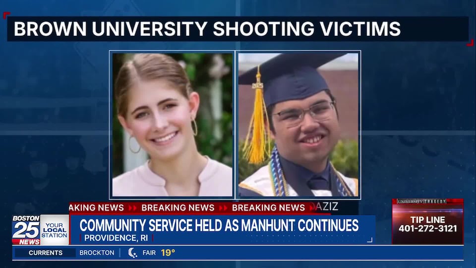 Hundreds gather for vigil for students killed in Brown University mass ...