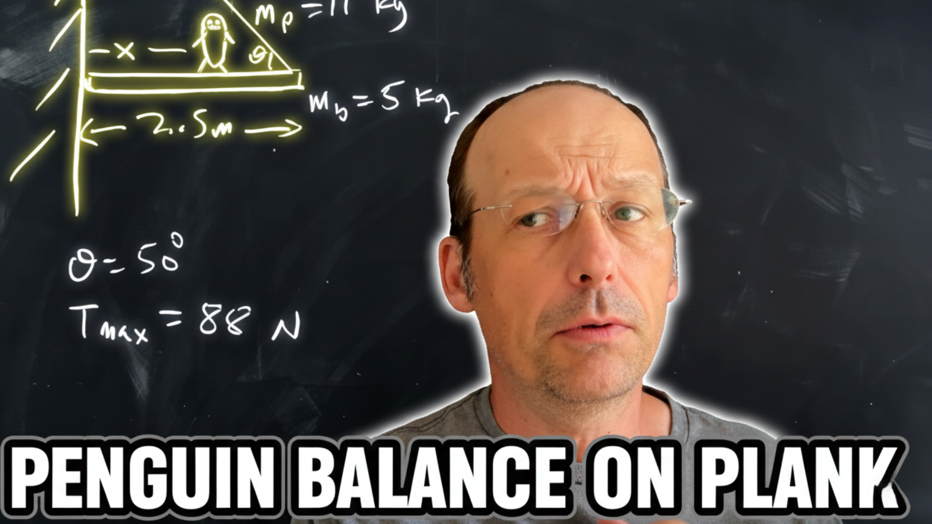 How to solve for equilibrium of a penguin on a plank