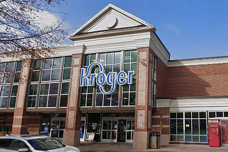 Car crashes into supermarket in shocking scene, pinning an employee ...