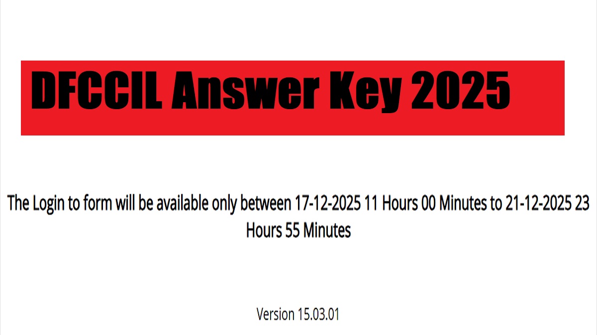DFCCIL Answer Key 2025 Out at dfccil.com, Download Response Sheet PDF ...