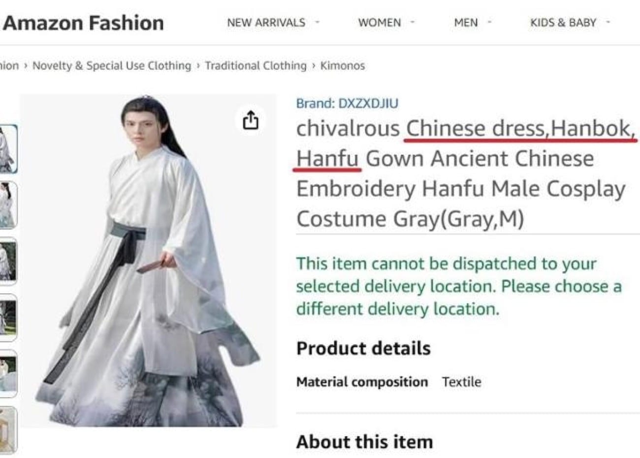 Chinese traditional clothes sold as ‘hanbok’ on Amazon draws controversy
