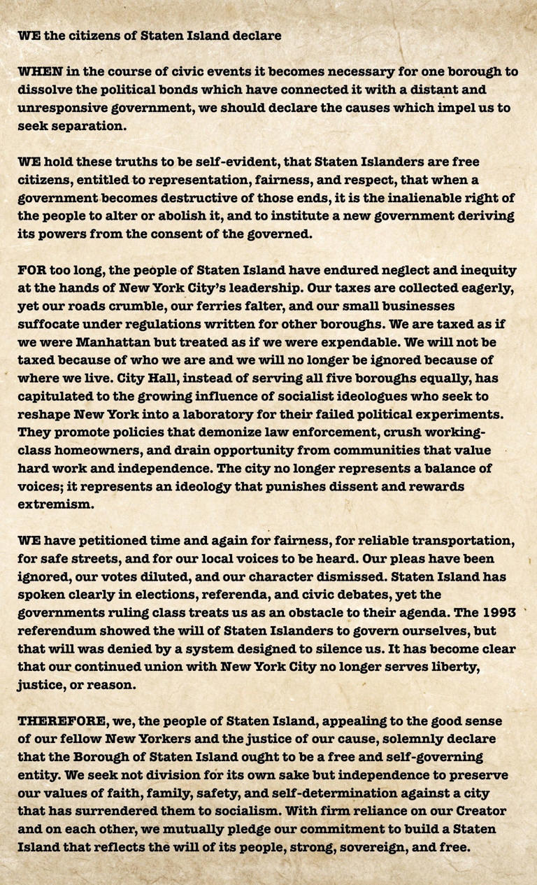 Mamdani's NYC win sparks secession talk by Staten Island Republicans