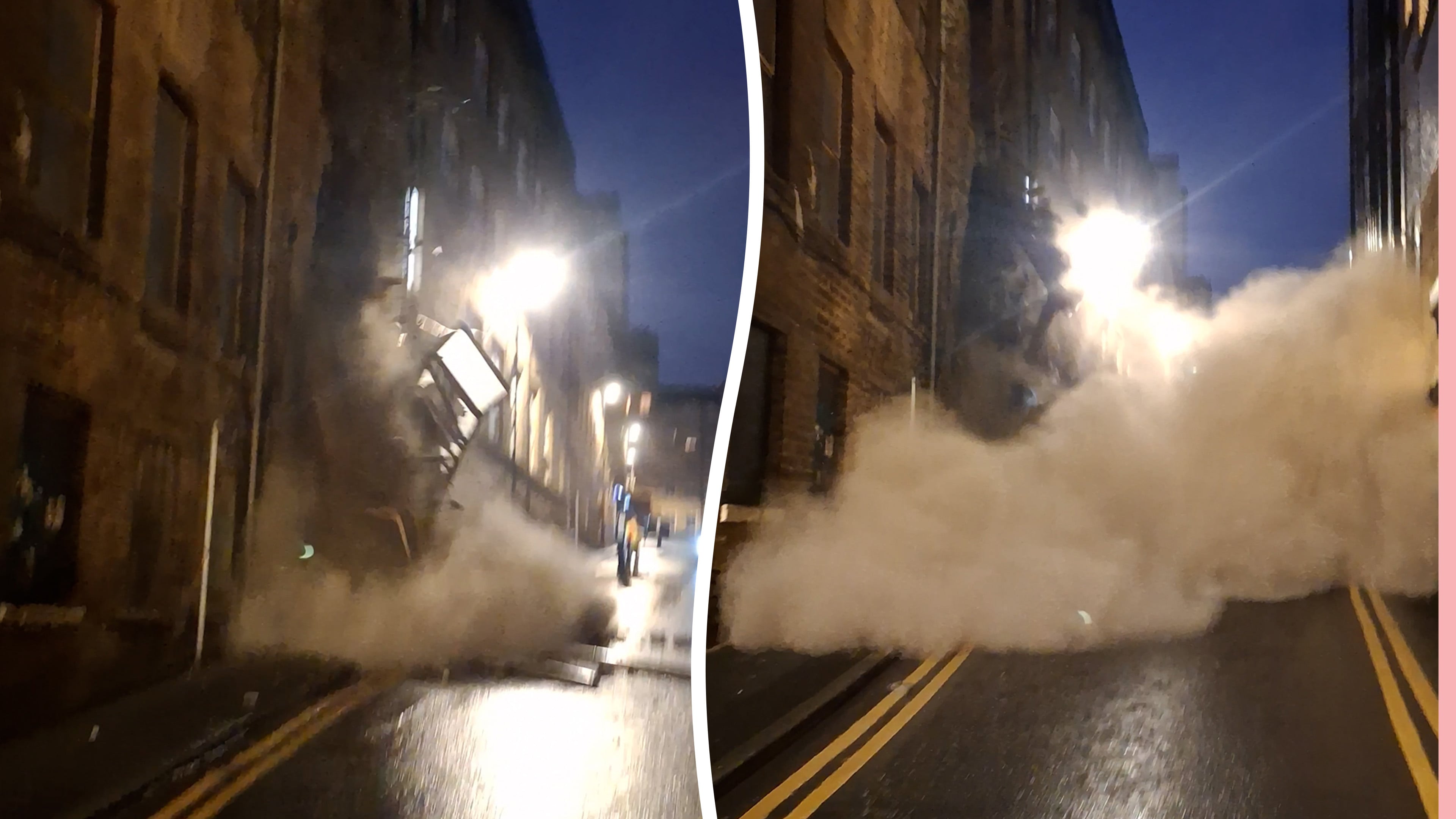 Dramatic moment an abandoned building collapses - leaving piles of ...