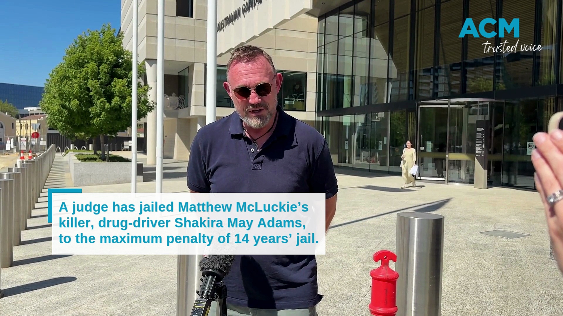 Tom McLuckie at court for Shakira May Adams sentencing