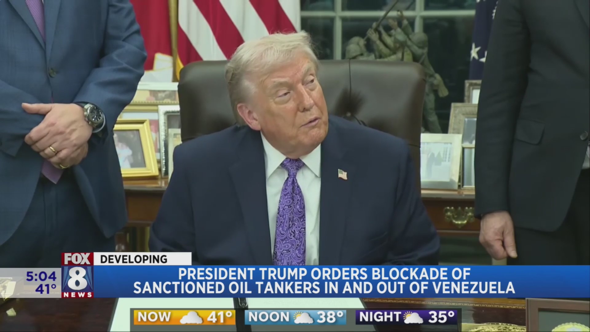 Trump orders blockade of 'sanctioned oil tankers' into Venezuela