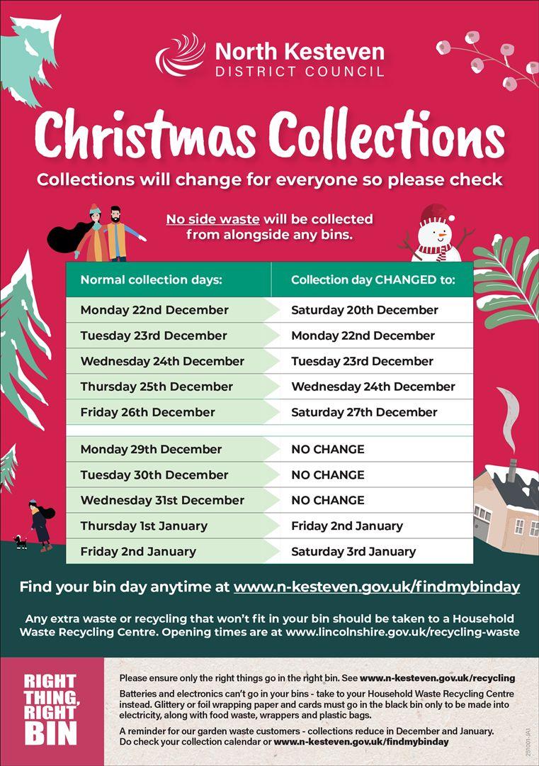 Everyone’s bin collection day will change this Christmas