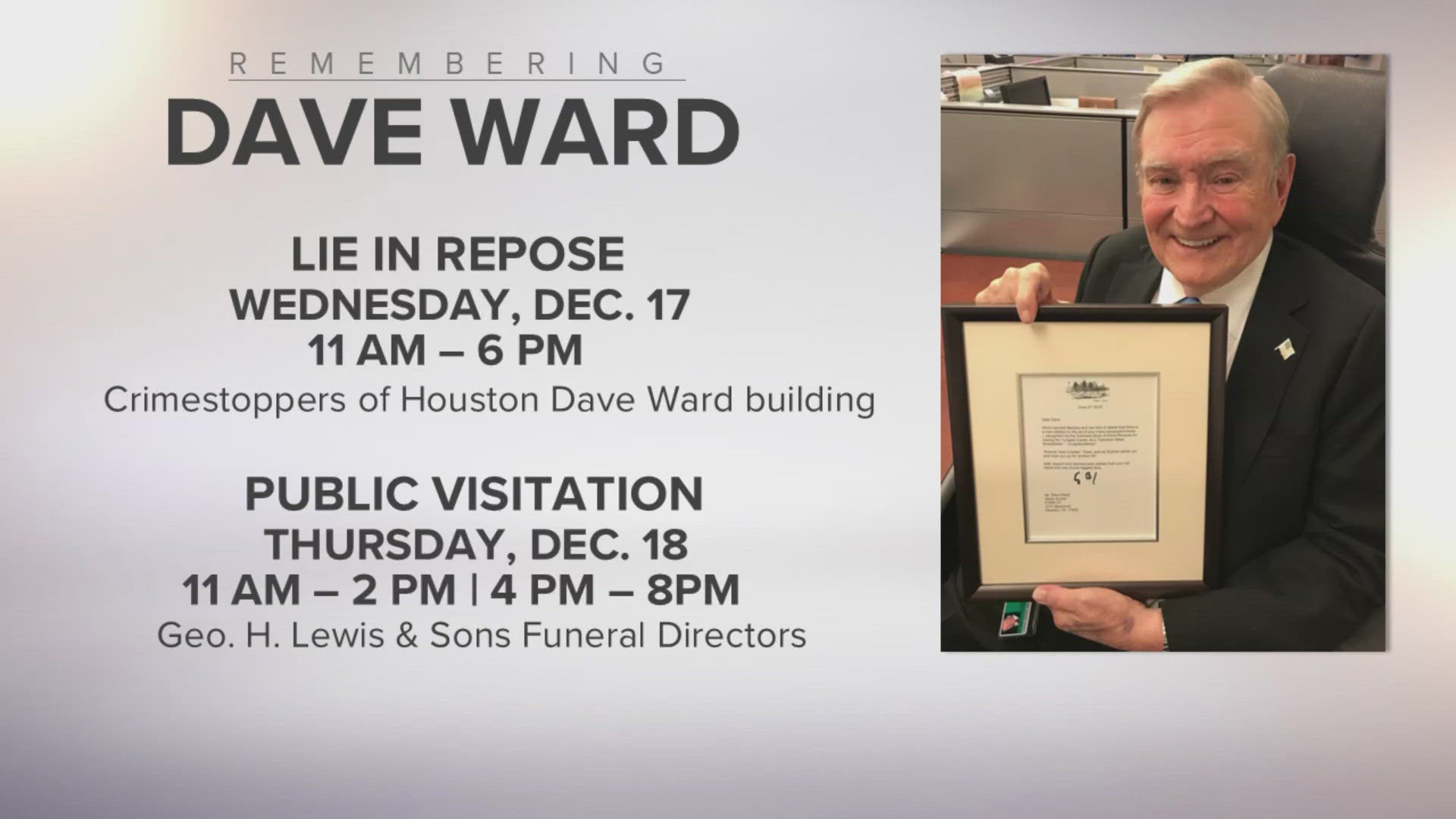 Houston broadcasting legend Dave Ward to lie in repose at Crime ...