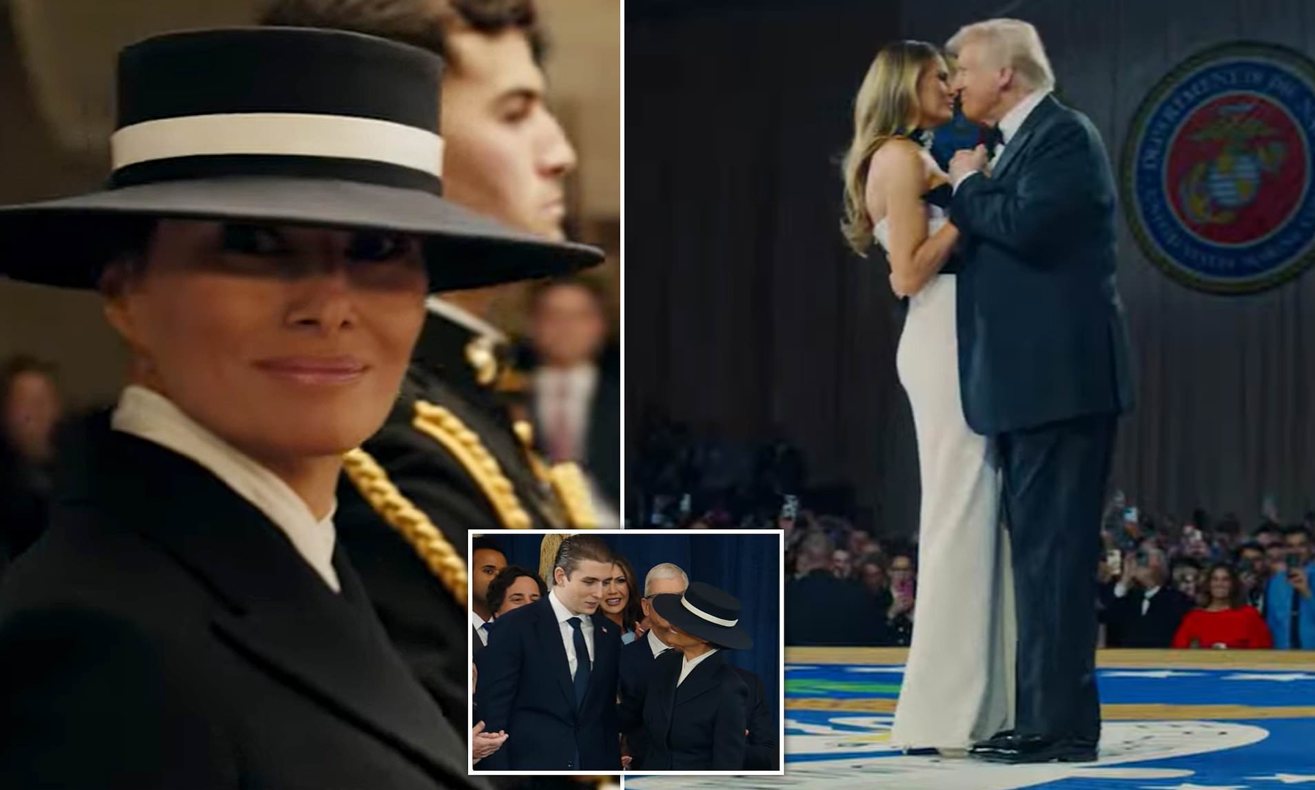 Melania lifts curtain on call with Trump in glam trailer as she shows ...