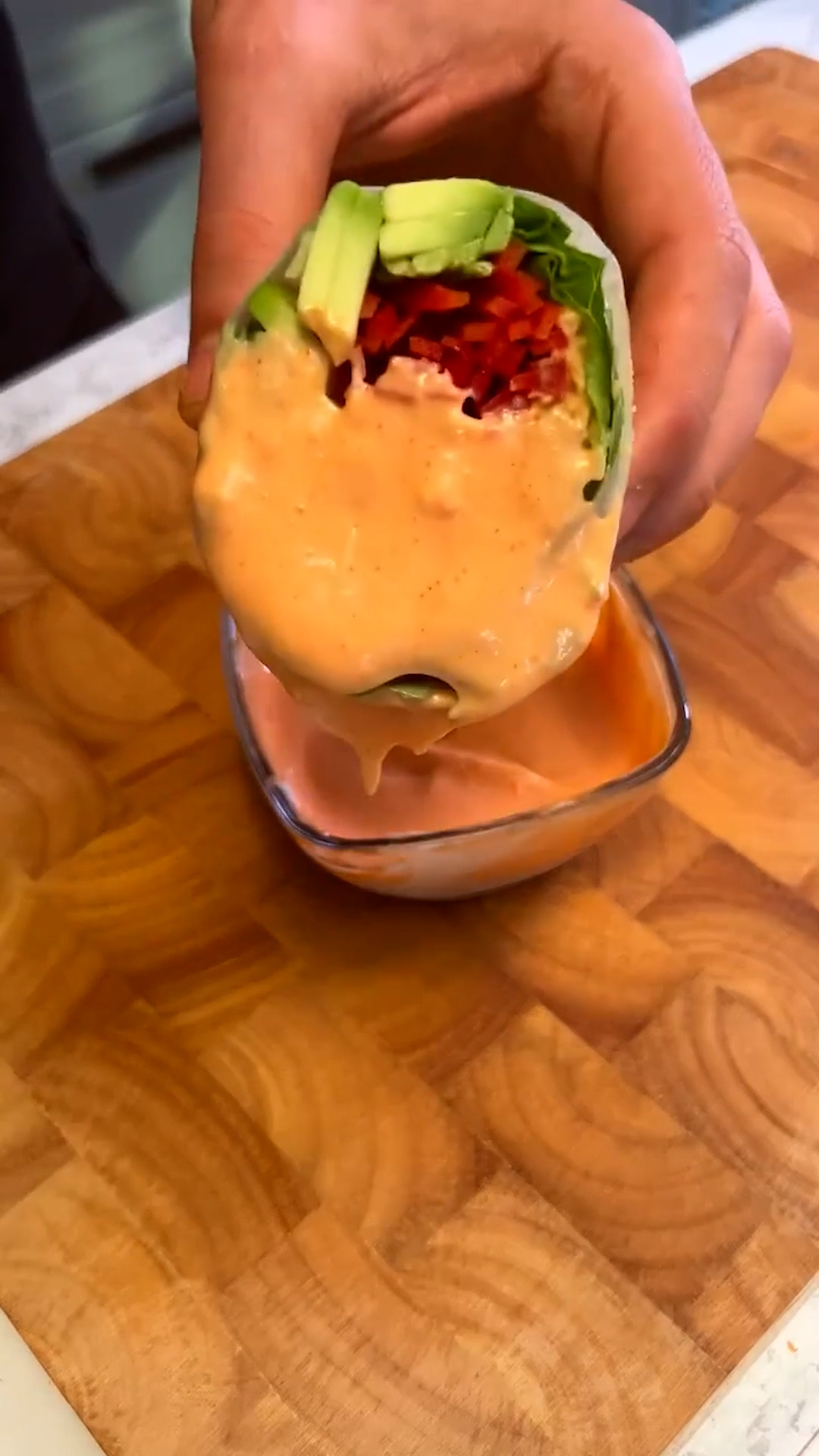 How to make vegan chickpea rice paper rolls