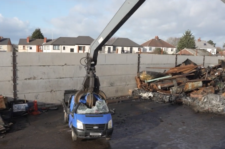 Moment fly-tipper's van is destroyed as they are slapped with £4.6k bill