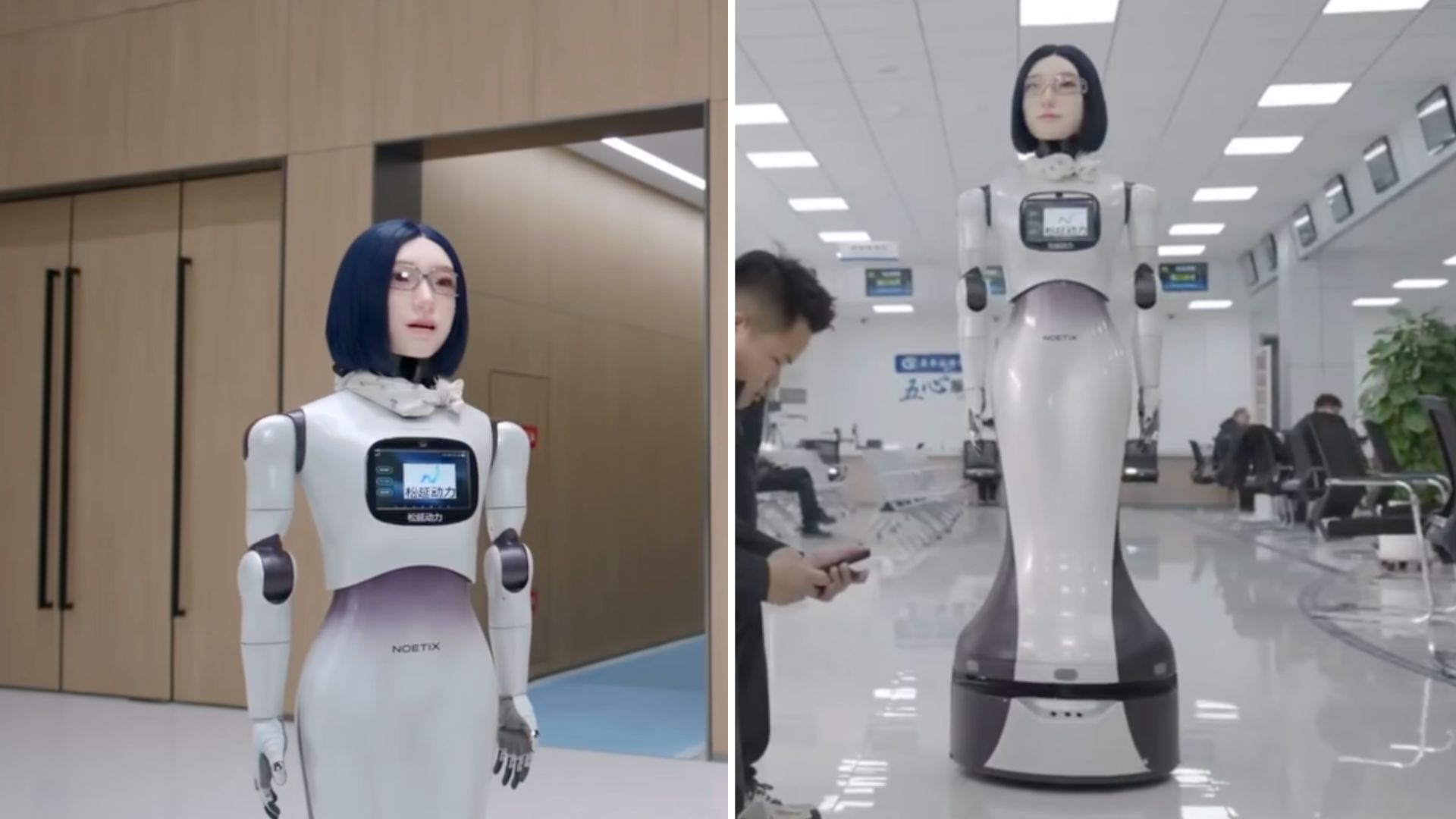 Chinese firm unveils 'female' humanoid robot receptionist with lifelike ...