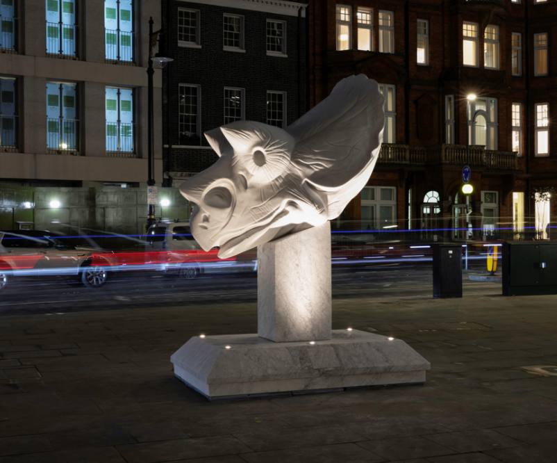 First look as life-sized marble Triceratops skull unveiled in Mayfair’s ...