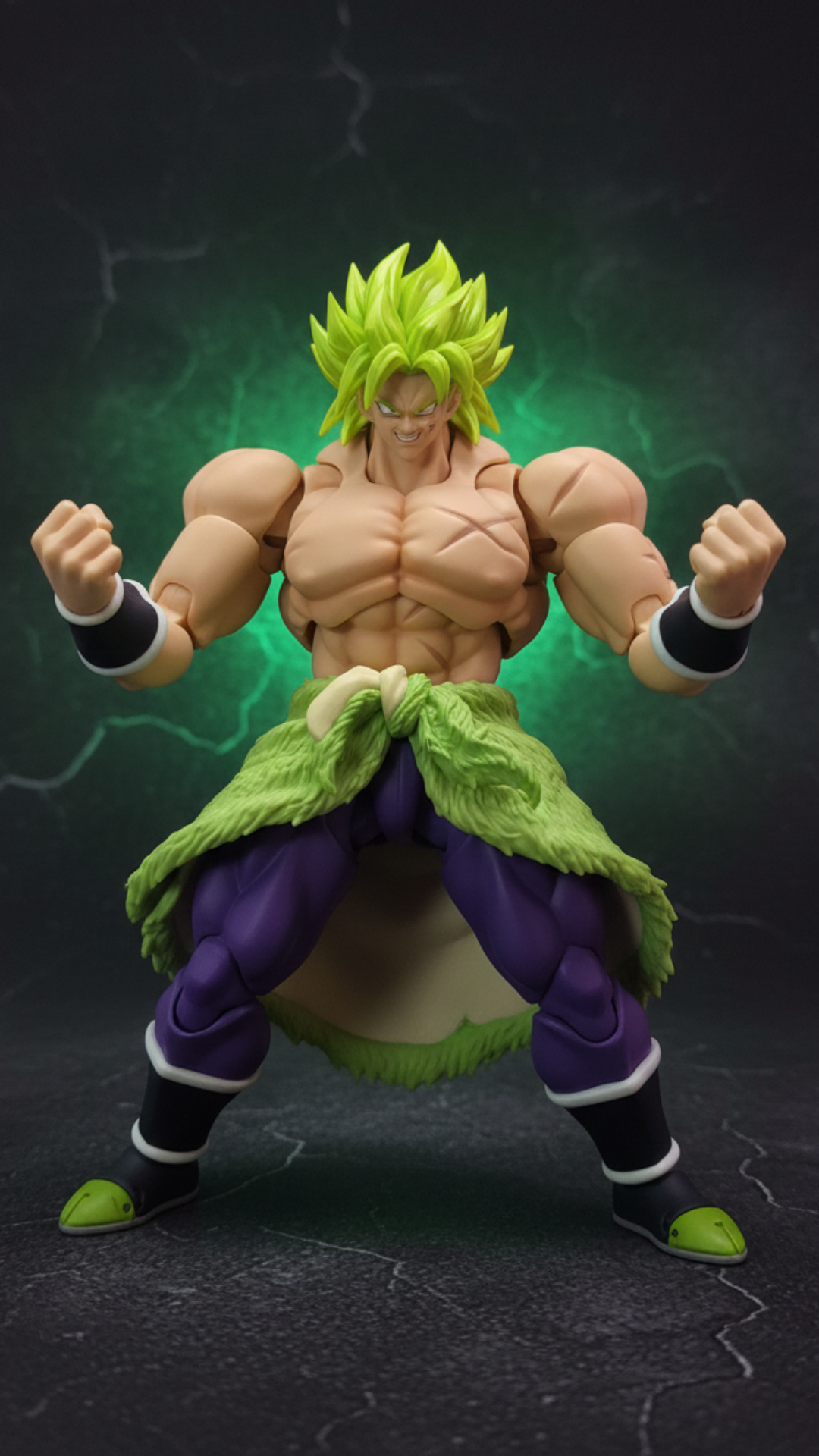 Action figure versus Broly: Ultimate showdown in dynamic poses